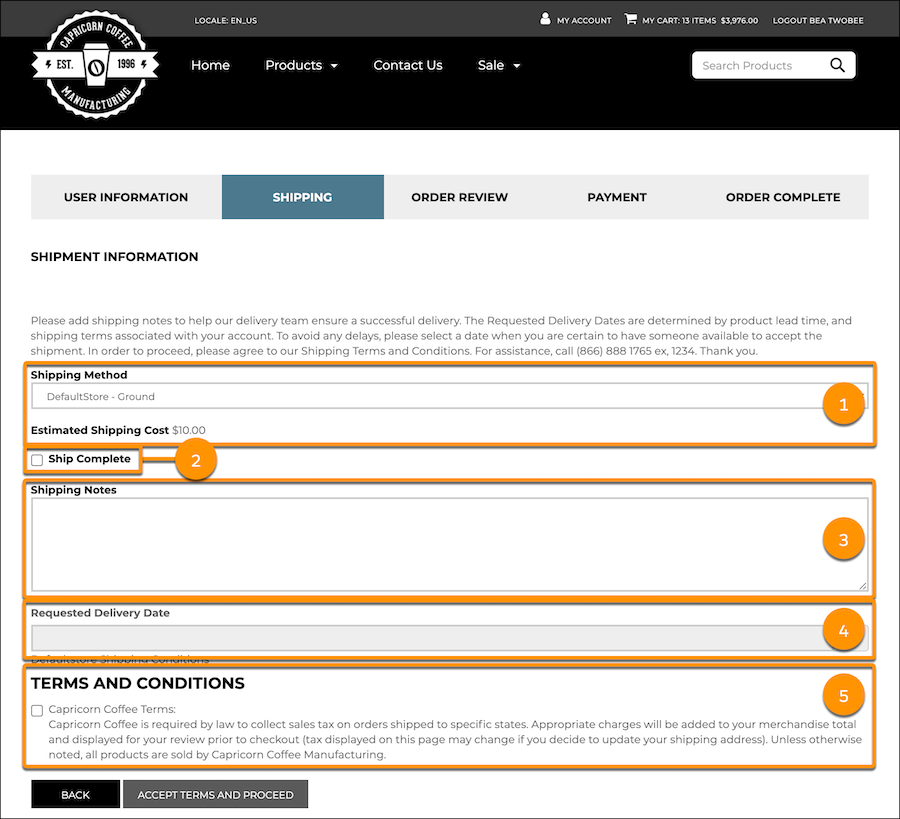 Specify Shipping Options for Standard Checkout