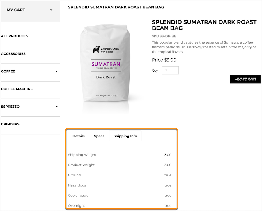 Show Shipping Information on the Product Detail Page