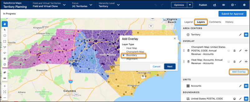 Overlay Geographical Boundaries on the Map