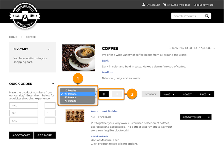 Configure the Layout Options Available for the Product List Page