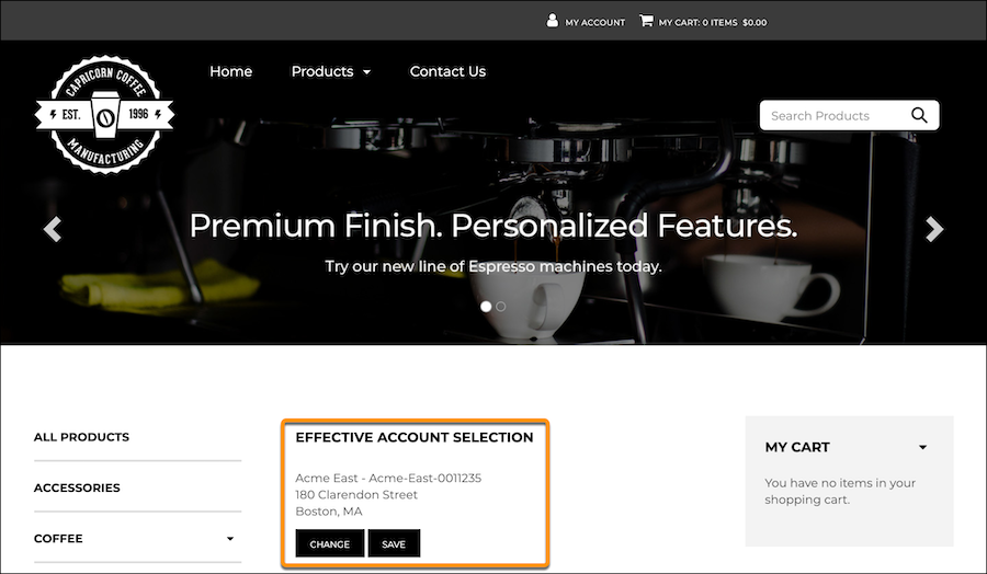 Show the Effective Account Selector