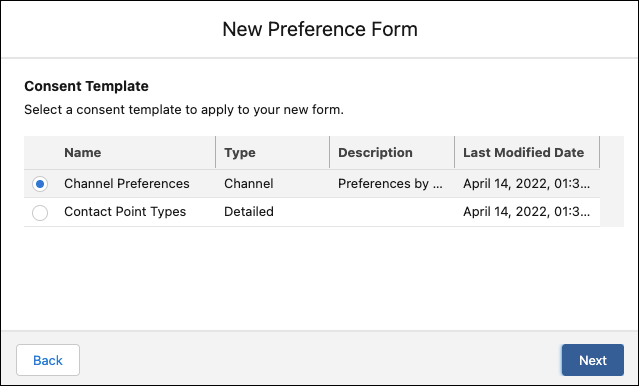 Create a Template-Based Preference Form