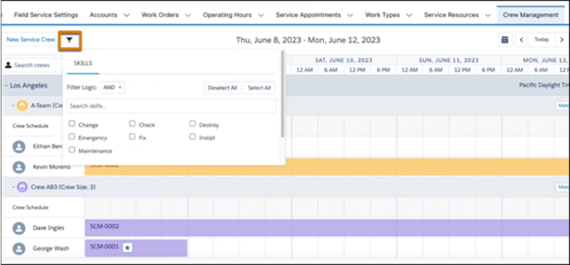 Manage Field Service Crew Membership
