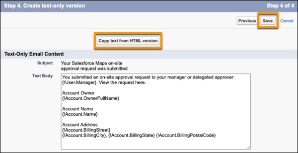 Set Up an Email Template for Submitted Requests