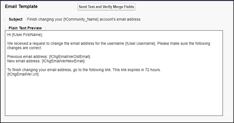 Customize the Email Address Change Template