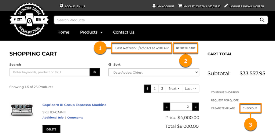 Full Refresh of a Cart's Data on the Scaled Cart Page