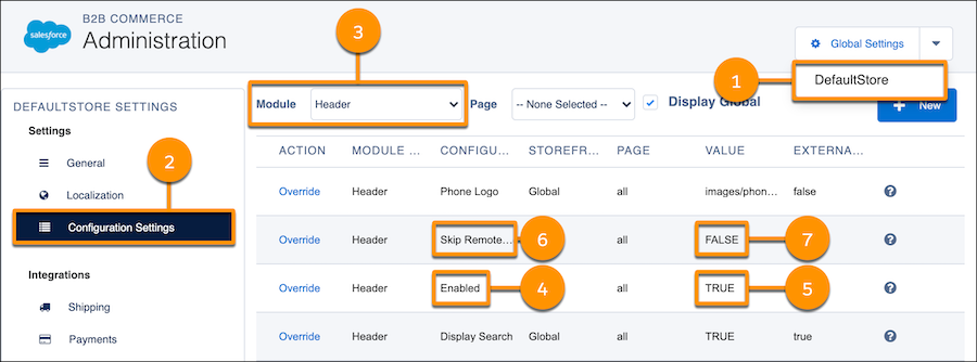 Manage the Storefront Header