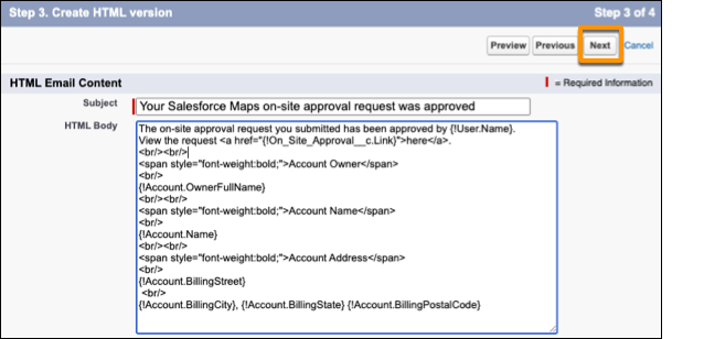Set Up an Email Template for Approved Requests