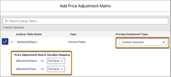 Modify Price Adjustment Matrices