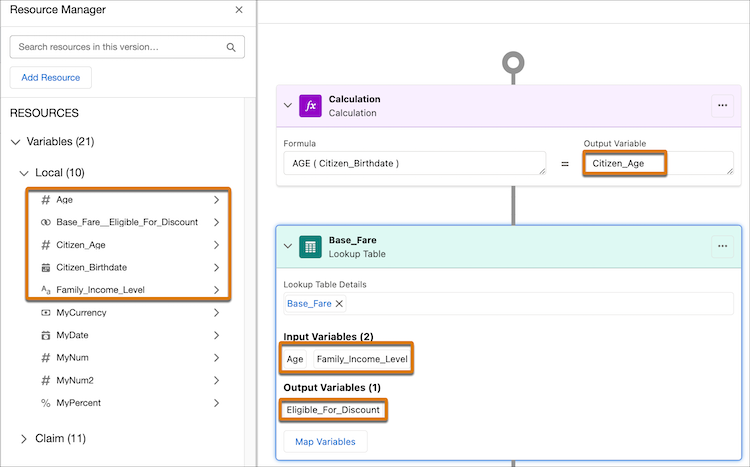 Variable Mapping in Lookup Tables