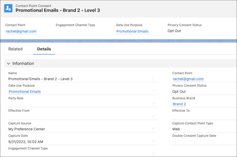 Understand the Salesforce Consent Data Model