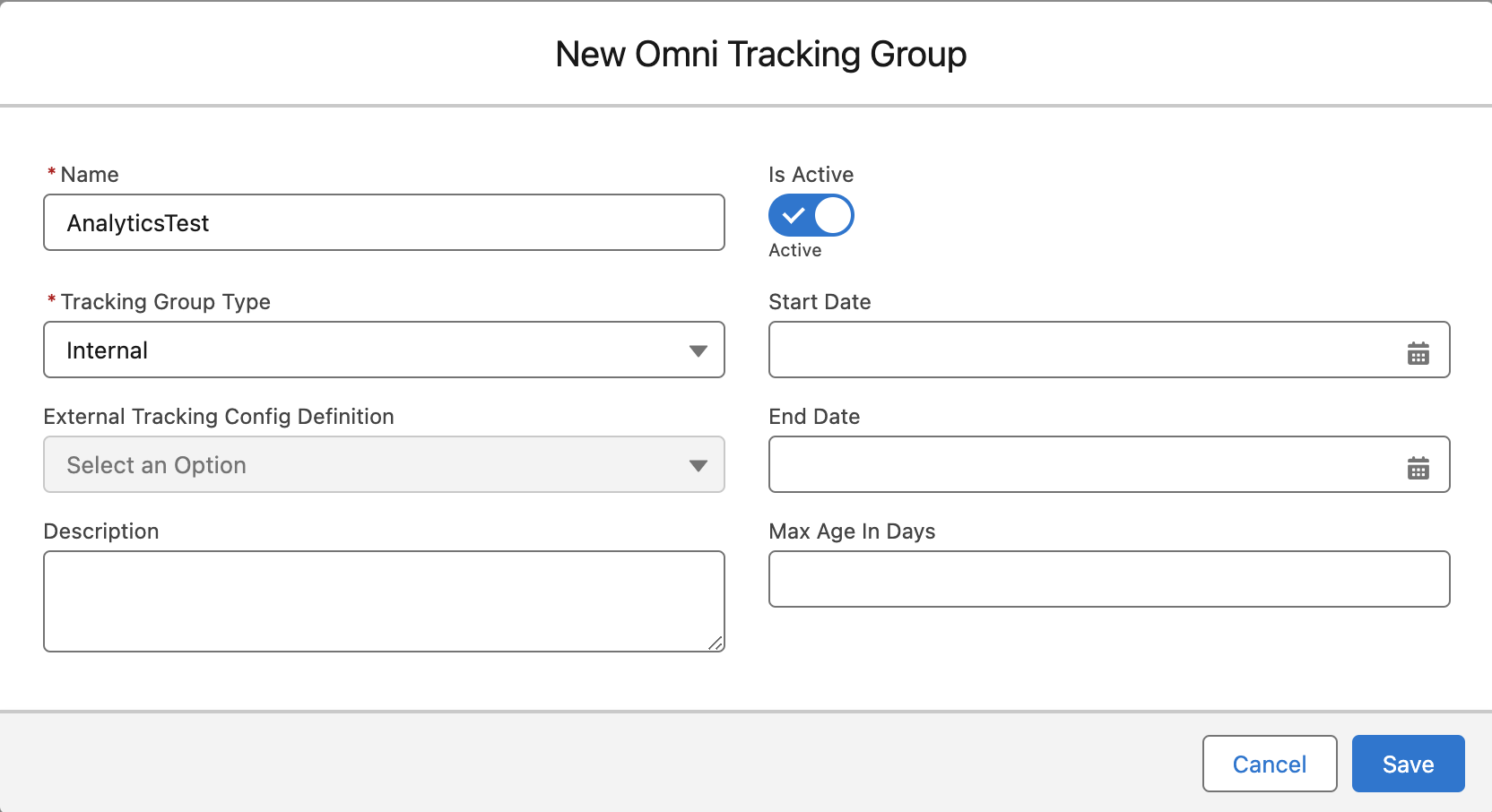Create a Tracking Group and Add Components to Track