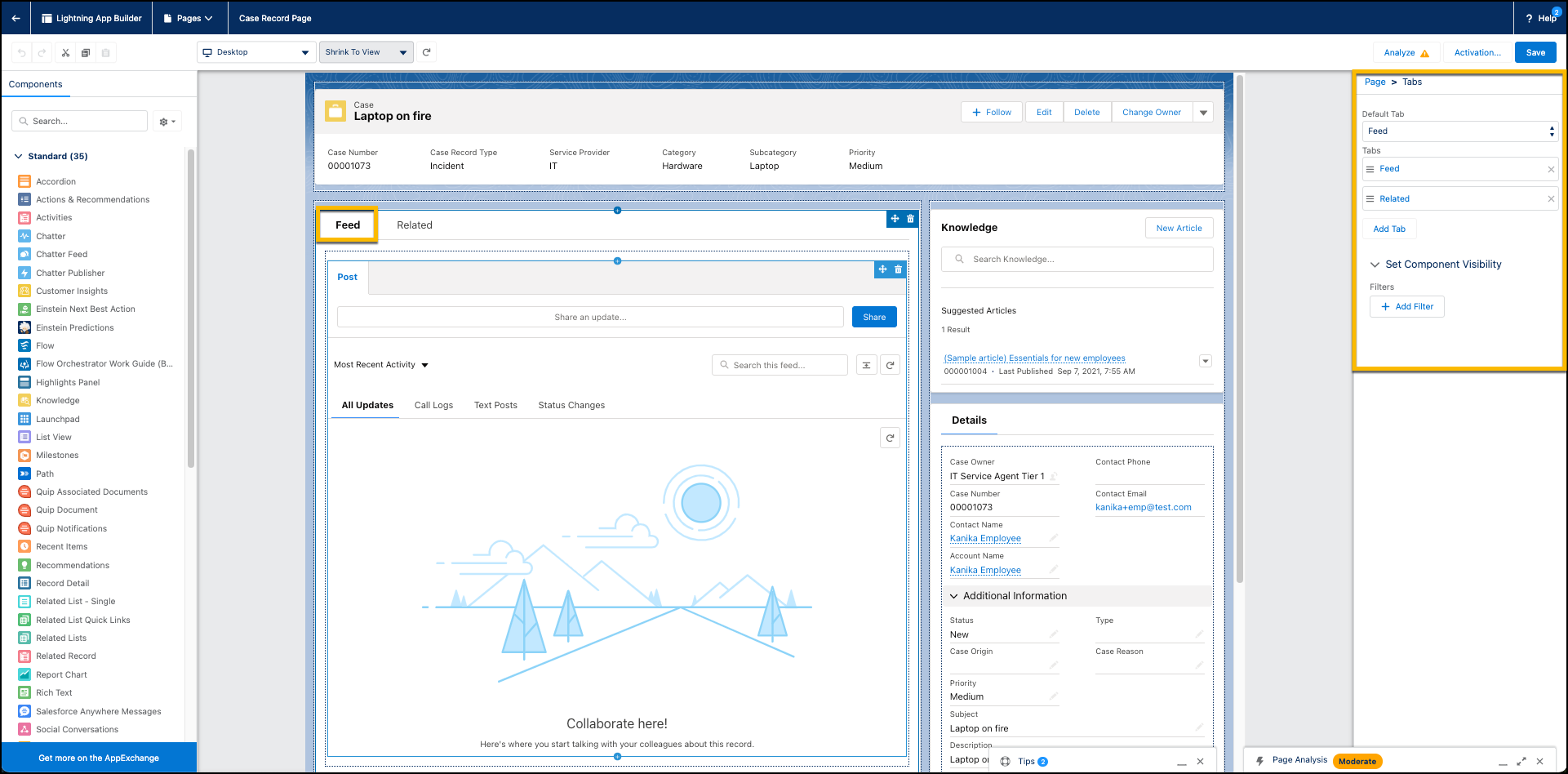 Create Conditional Visibility Rules For The Case Feed Component 8893