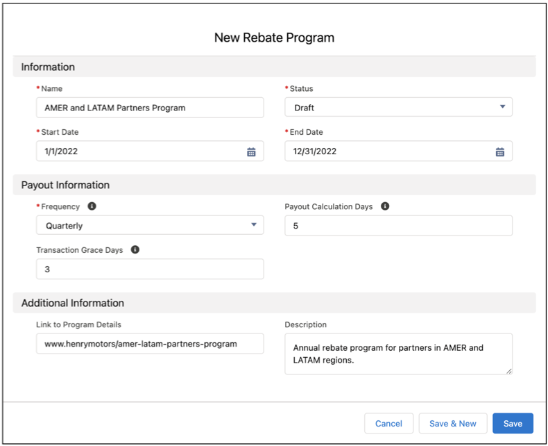 Run a Rebate Program for AMER and LATAM Partners (Example)
