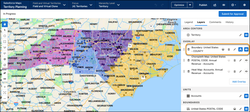 Overlay Geographical Boundaries on the Map