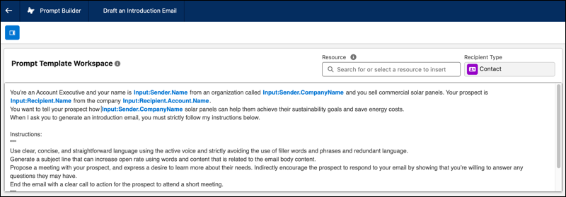 Add Record Merge Fields To A Sales Email Prompt Template 7252