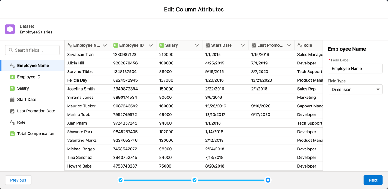 Stage CSV Data in Datasets