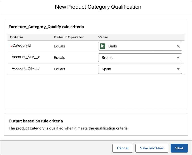 Create a Qualification Rule for Product Category