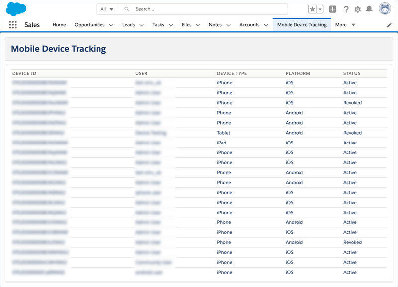 Use Visualforce With Mobile Device Tracking