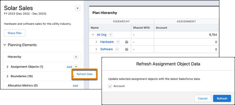 Refresh Data Sources for Continual Sales Plan Optimization