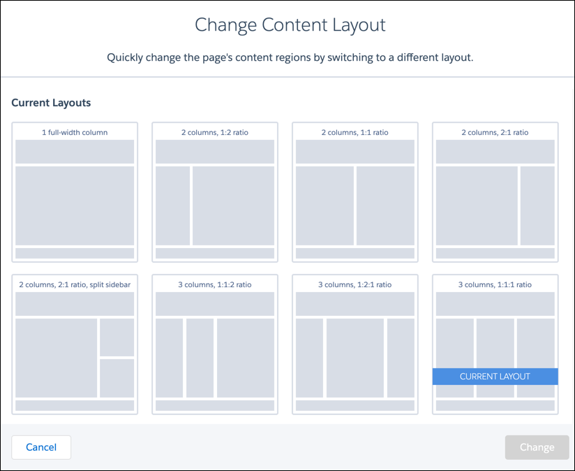 Change the Content Layout in Experience Builder